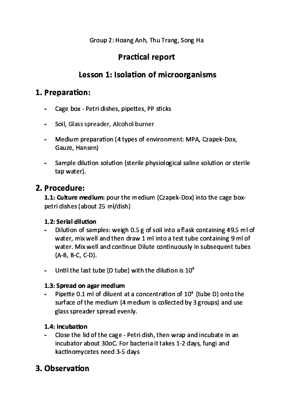 (DOC) Practical report Micro