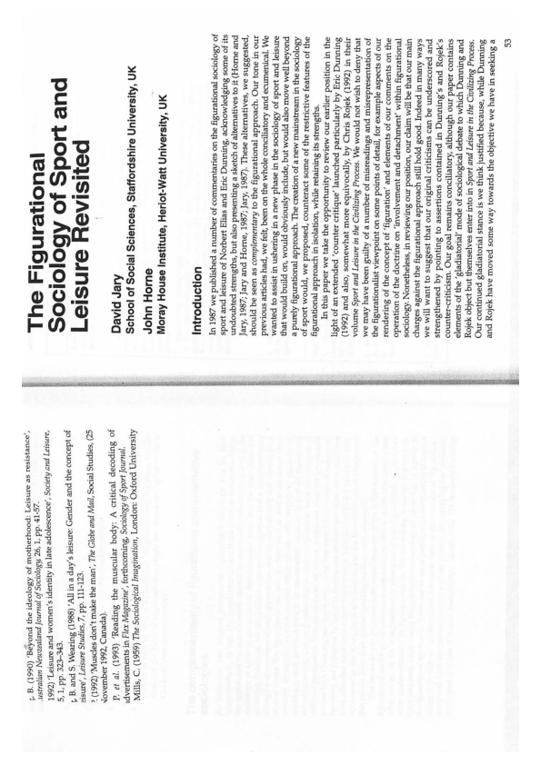 (PDF) The figurational sociology of sport and leisure revisited