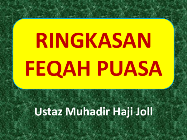 (PDF) RINGKASAN FEQAH PUASA