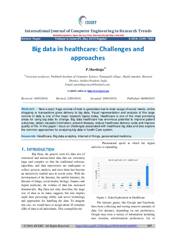 Pdf Big Data In Healthcare Challenges And Approaches