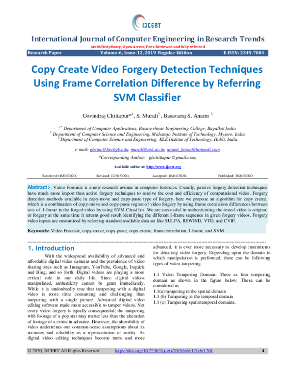 Pdf Copy Create Video Forgery Detection Techniques Using Frame Correlation Difference By 