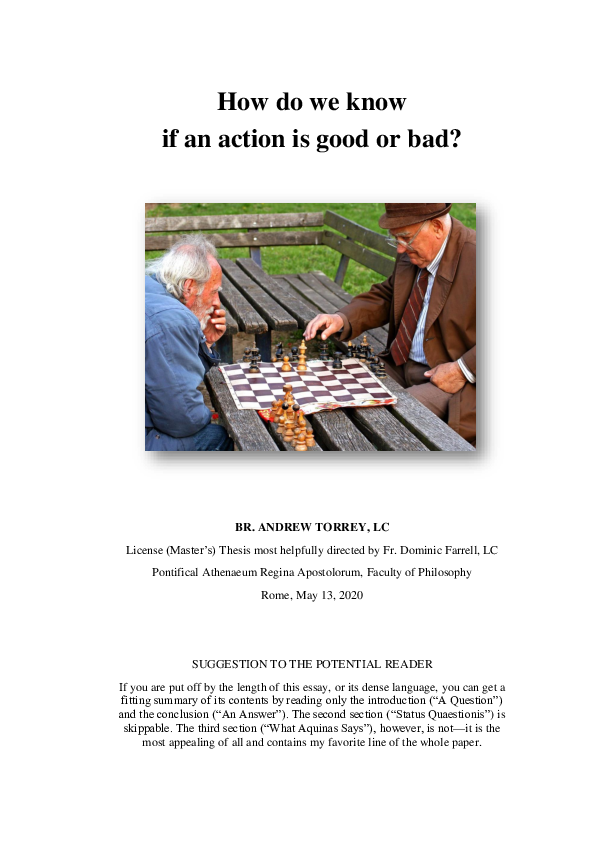 (PDF) How do we know if an action is good or bad?
