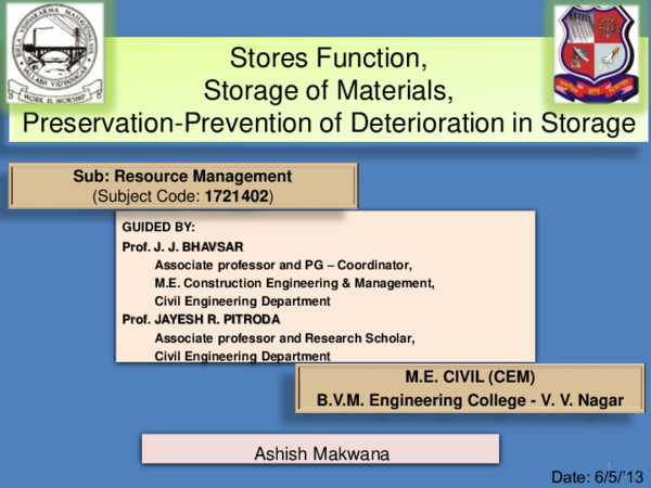 (PDF) Stores Function, Storage of Materials, Preservation-Prevention of ...
