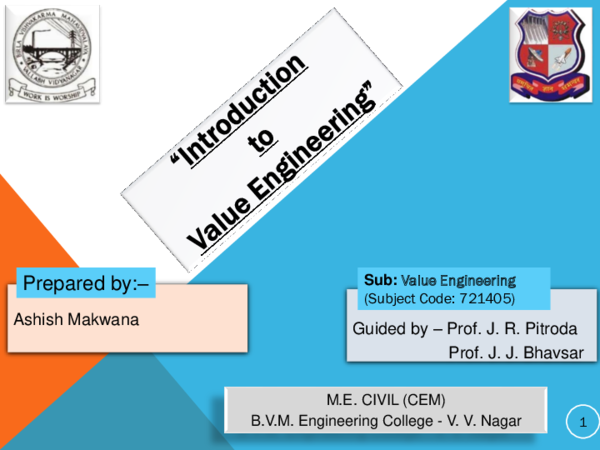 (PDF) Introduction to Value Engineering