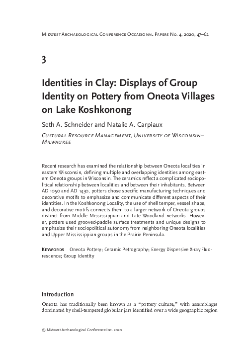 (PDF) Identities in Clay: Displays of Group Identity on Pottery from ...