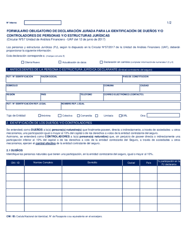 (PDF) Formulario Circular N°57 UAF Persona Jurídica - COL