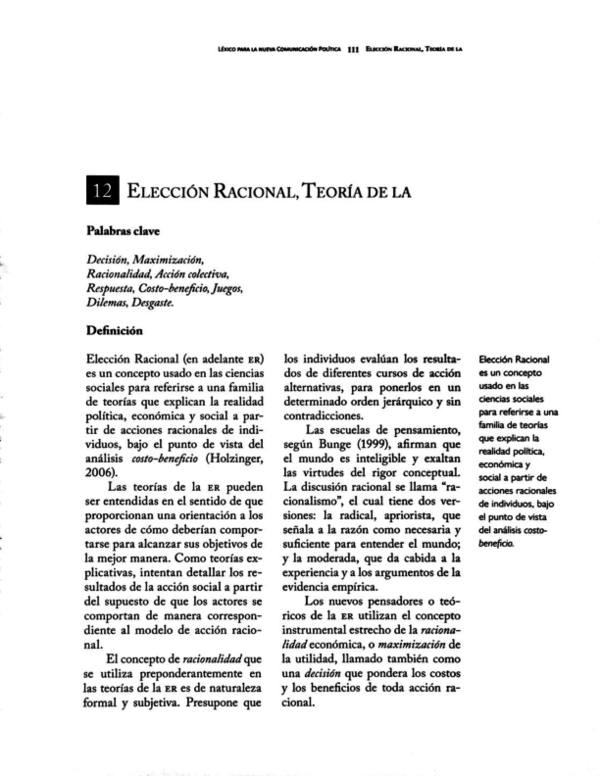 (PDF) Teoría de la Elección Racional