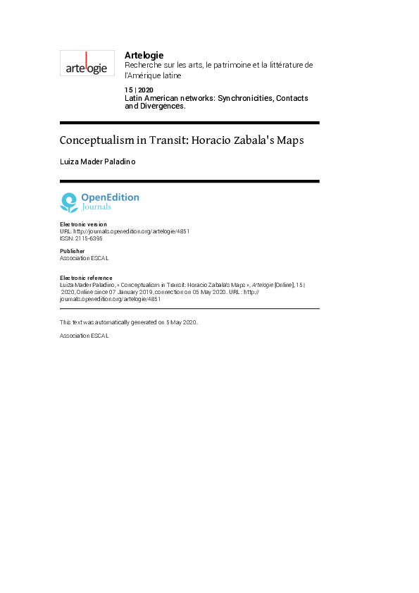 (PDF) Conceptualism in Transit: Horacio Zabala's Maps
