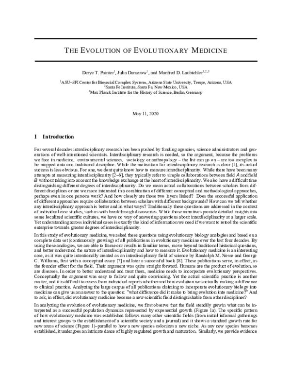 (PDF) The Evolution of Evolutionary Medicine