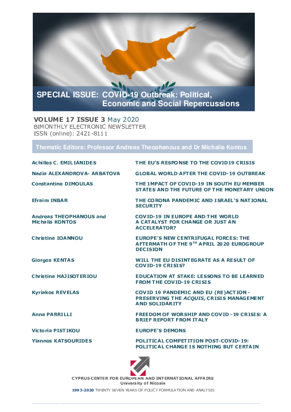 (PDF) COVID-19 Outbreak: Political, Economic and Social Repercussions