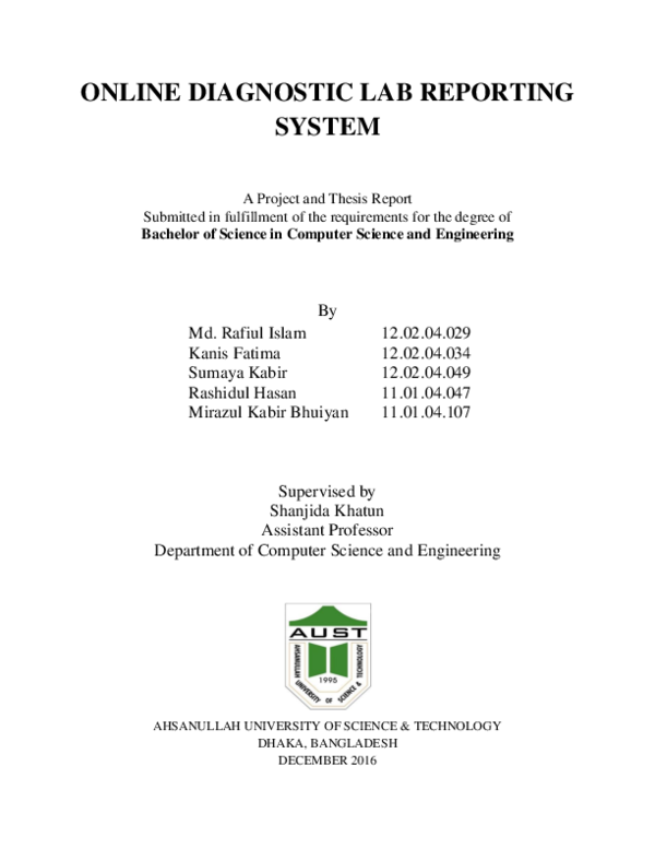 (PDF) ONLINE DIAGNOSTIC LAB REPORTING SYSTEM