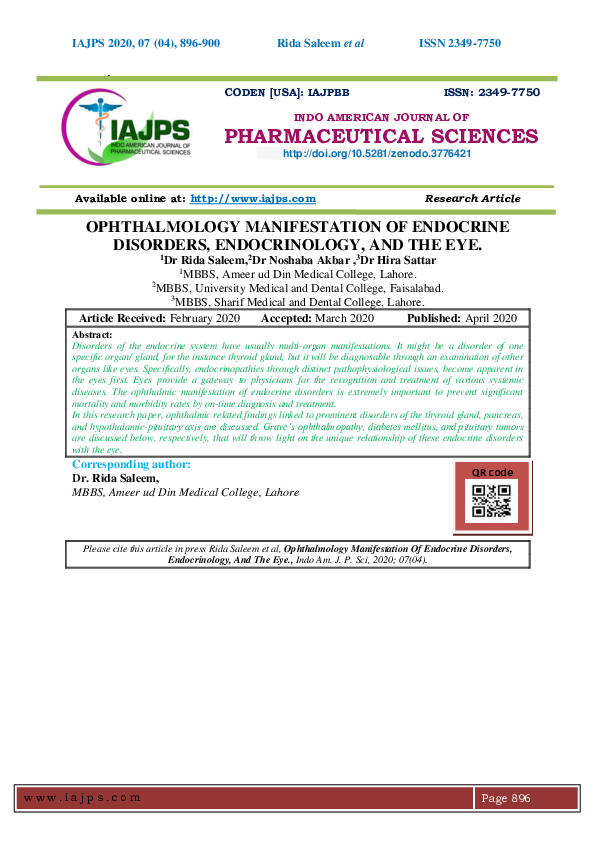 (PDF) OPHTHALMOLOGY MANIFESTATION OF ENDOCRINE DISORDERS, ENDOCRINOLOGY ...