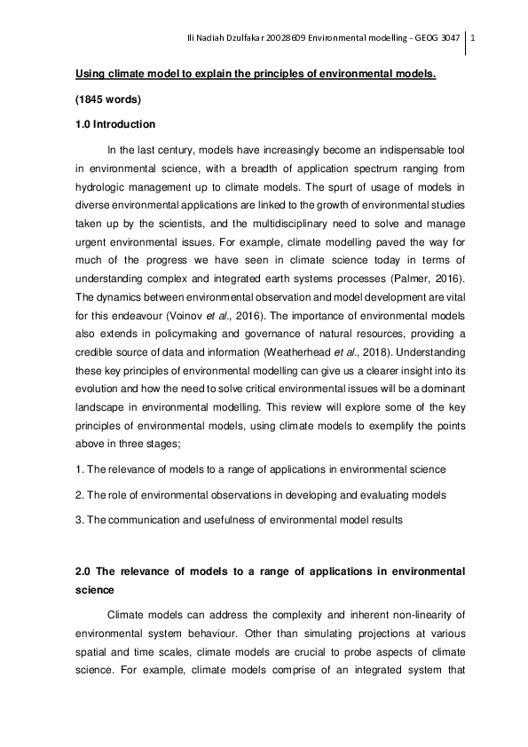 (PDF) Using climate model to explain the principles of environmental models