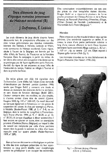 (PDF) Trois éléments de joug d'époque romaine provenant du Hainaut ...