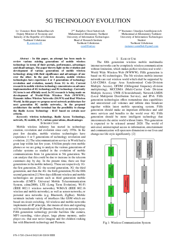 (PDF) 5G Technology Evolution