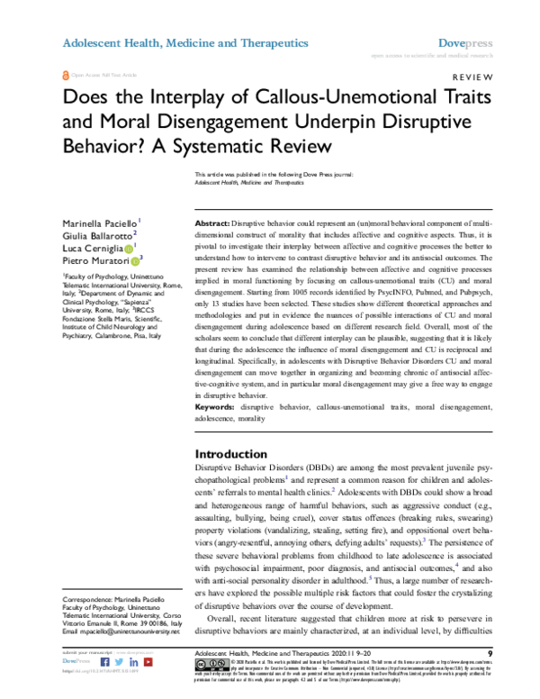 (PDF) Does the Interplay of Callous-Unemotional Traits and Moral ...