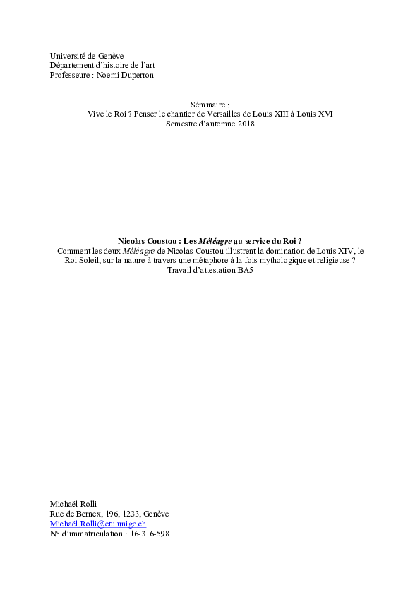 (PDF) Nicolas Coustou: Les Méléagre au service du Roi?