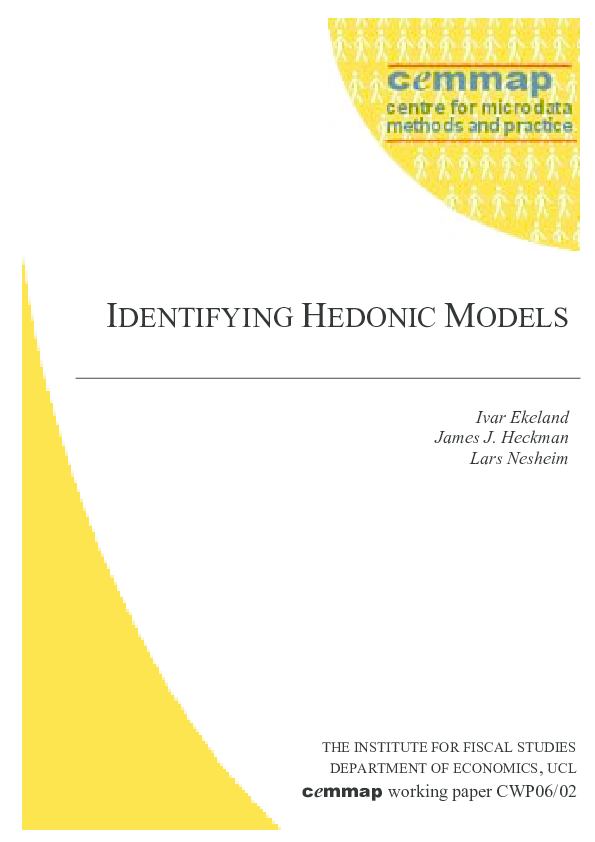 (PDF) Identifying hedonic models