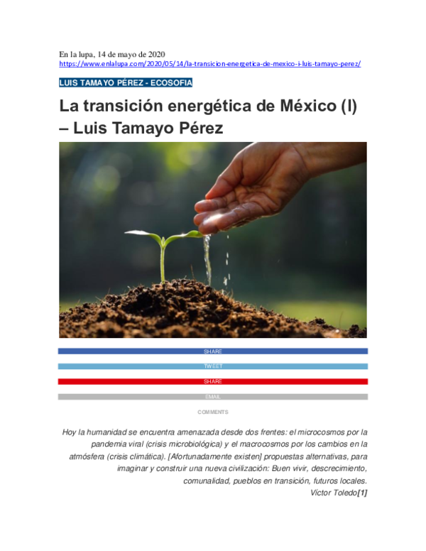 (PDF) La transición energética de México