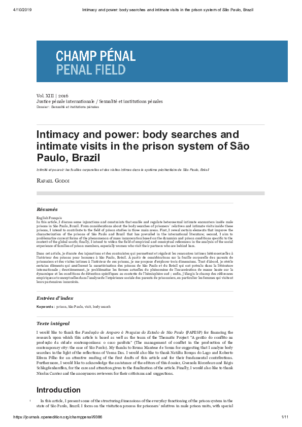 (PDF) Intimacy and power
