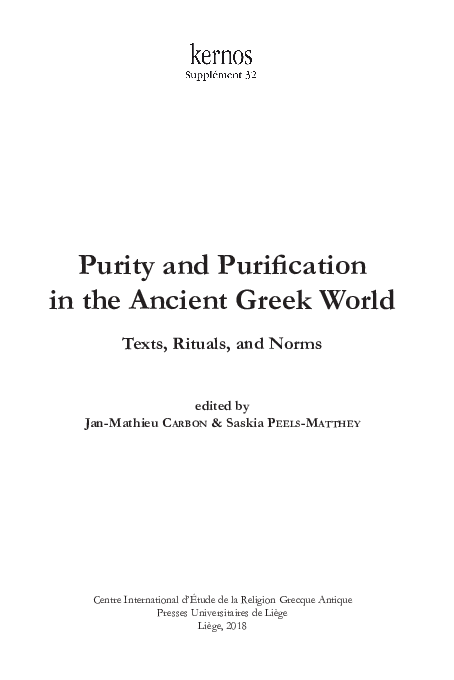 (PDF) Purity and Purification in the Ancient Greek World