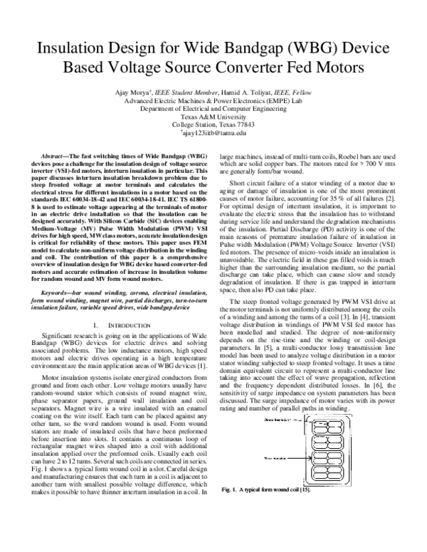 (PDF) Insulation Design for Wide Bandgap (WBG) Device Based Voltage Source Converter Fed Motors