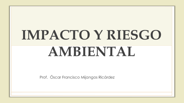 (PDF) IMPACTO Y RIESGO AMBIENTAL
