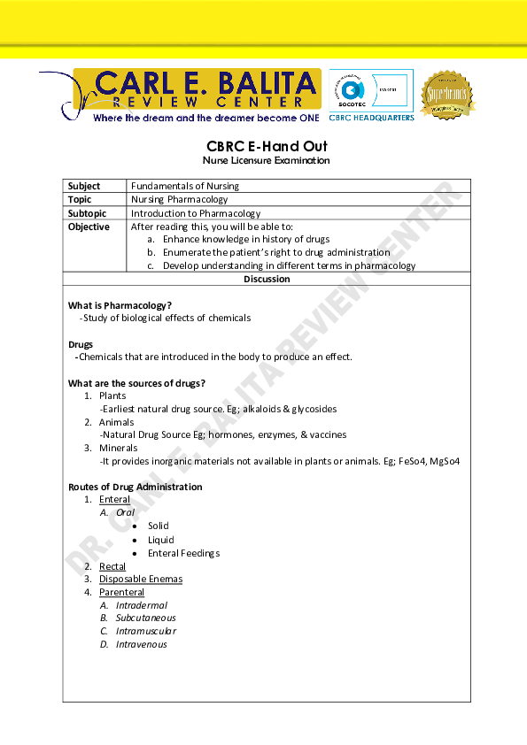 (PDF) CBRC E-Hand Out