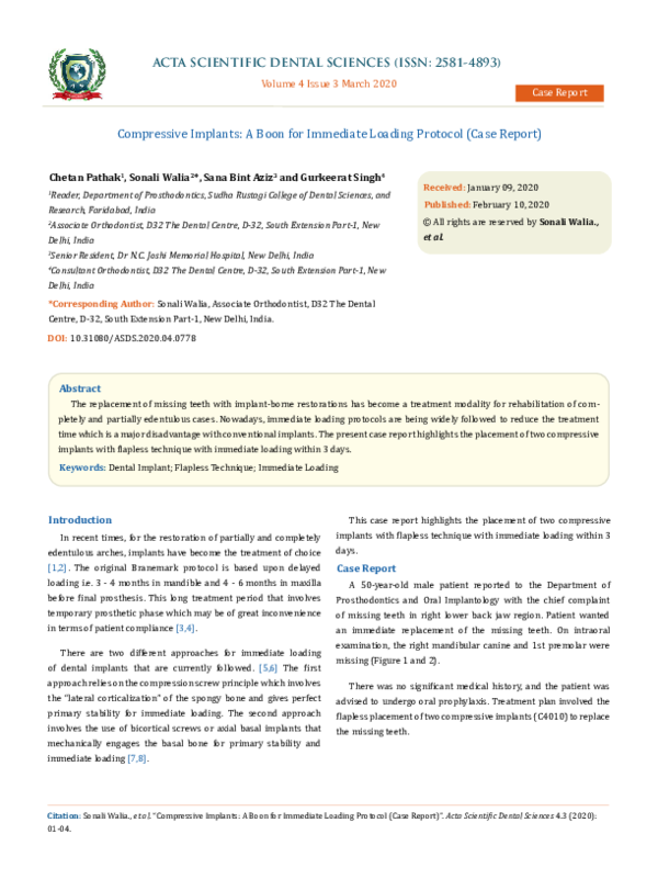 (PDF) Compressive Implants: A Boon for Immediate Loading Protocol