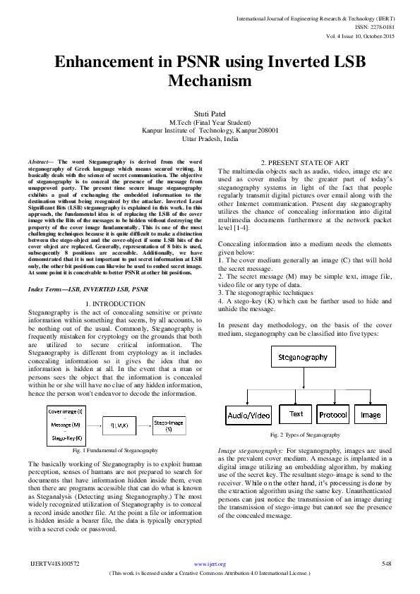 (PDF) IJERT-Enhancement in PSNR using Inverted LSB Mechanism