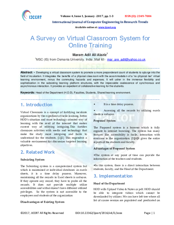 Virtual Classroom System