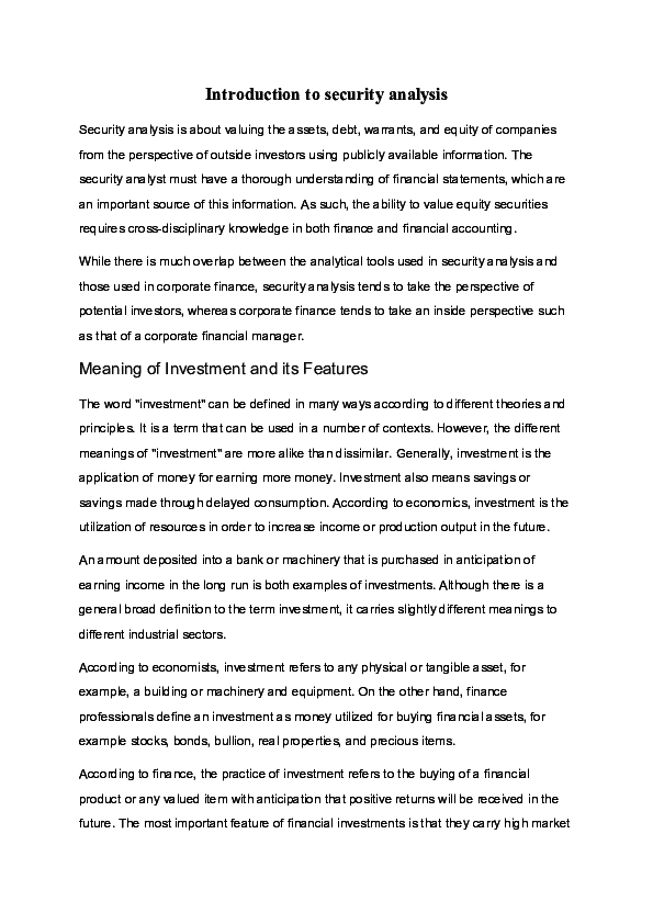 (PDF) Security analysis