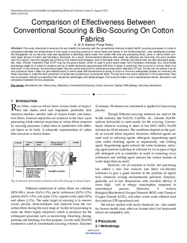 (PDF) Comparison of Effectiveness Between Conventional Scouring & Bio ...