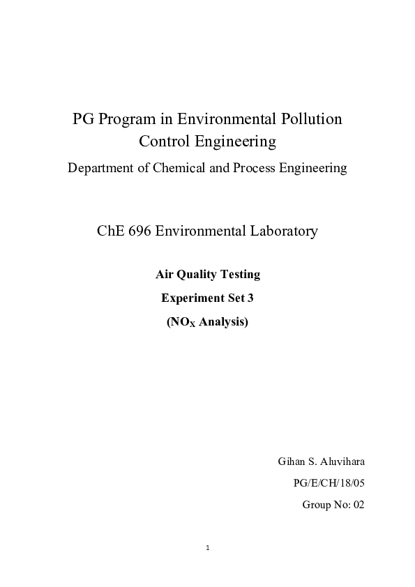 (PDF) NOX Analysis in Ambient Air