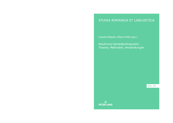 (PDF) Diachrone Varietätenlinguistik. Theorie, Methoden, Anwendung