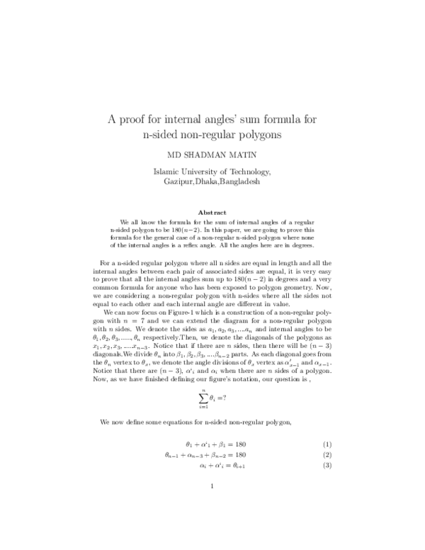 (PDF) A proof for internal angles' sum formula for n-sided non-regular ...