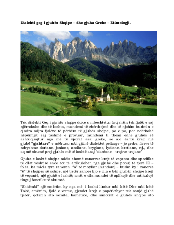 (DOC) Dialekti geg i gjuhës Shqipe