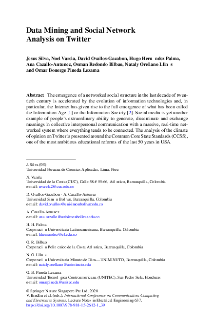 (PDF) Data Mining and Social Network Analysis on Twitter