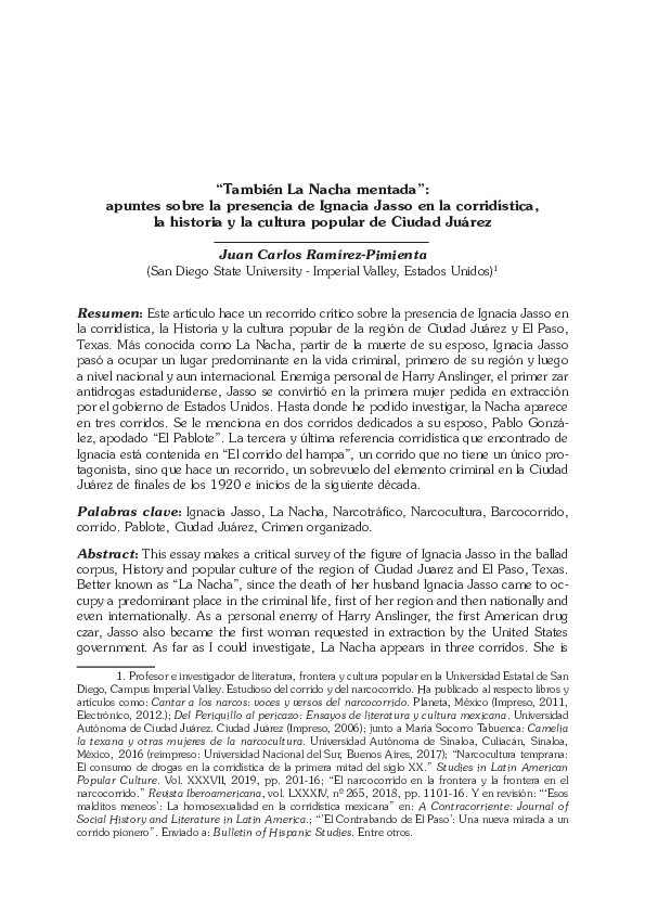 (PDF) "También La Nacha mentada": apuntes sobre la presencia de Ignacia ...