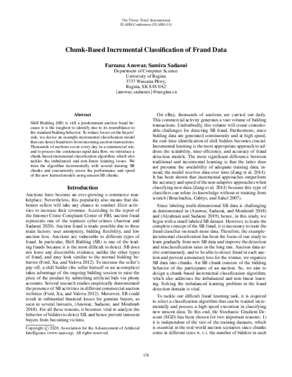 (PDF) Chunk-Based Incremental Classification of Fraud Data