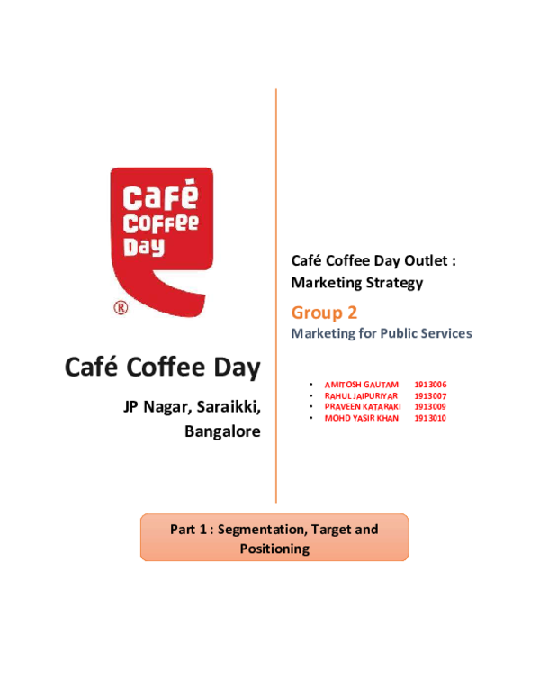 (PDF) Marketing Strategy - Cafe Coffee Day