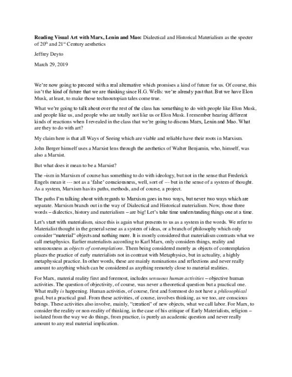 (PDF) Reading Visual Art with Marx, Lenin and Mao: Dialectical and ...