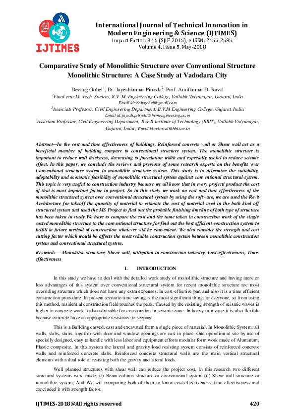 (PDF) Comparative Study of Monolithic Structure over Conventional ...