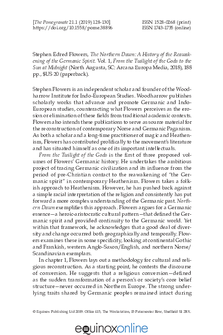 (PDF) Stephen Edred Flowers, The Northern Dawn: A History of the ...