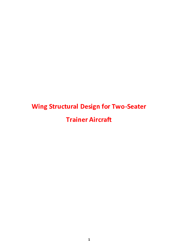 (PDF) Wing Structural Design For Two-Seater Trainer Aircraft