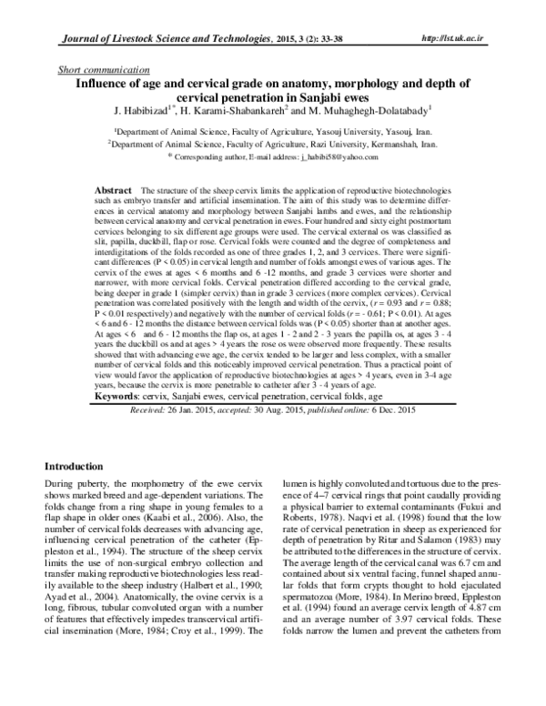 (PDF) Influence of age and cervical grade on anatomy, morphology and ...
