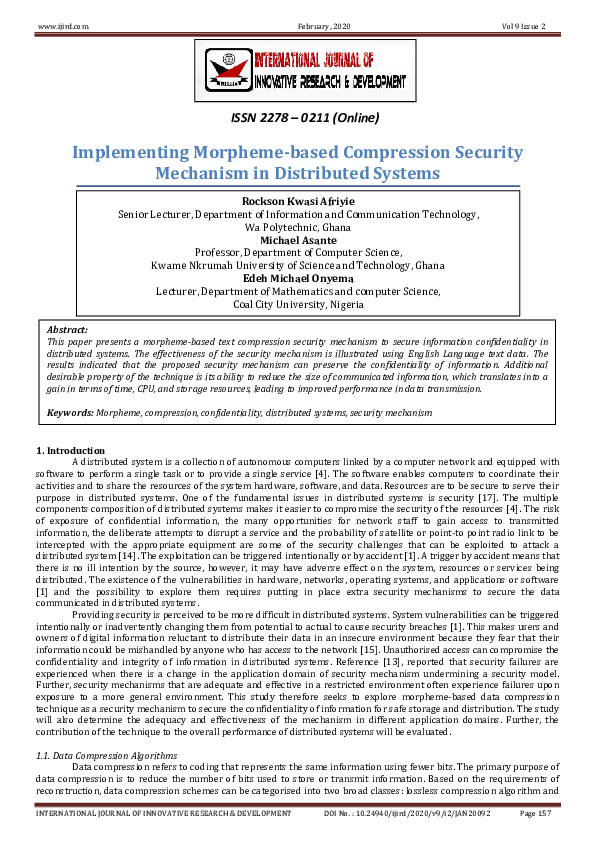 (PDF) Implementing Morpheme-based Compression Security Mechanism in ...