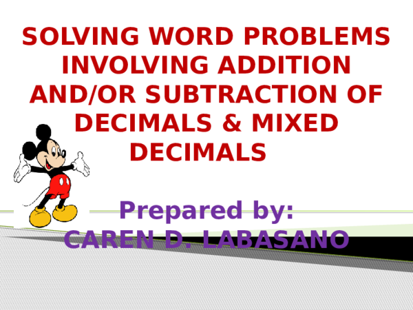 PPT SOLVING WORD PROBLEMS INVOLVING ADDITION AND SUBTRACTION OF ppt-solving-word-problems-involving-addition-and-subtraction-of