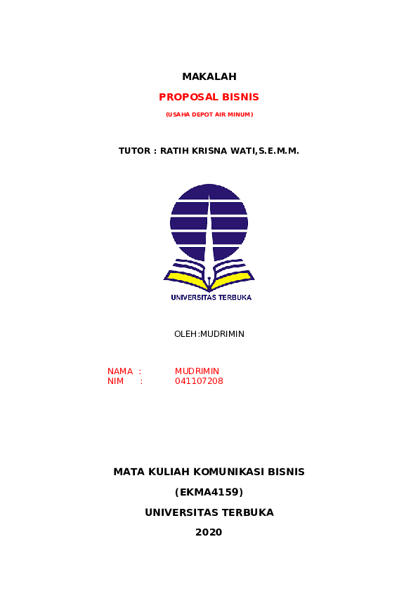 (DOC) makalah proposal bisnis