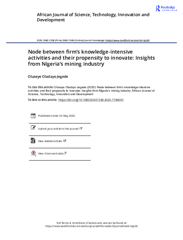 (PDF) African Journal of Science, Technology, Innovation and ...